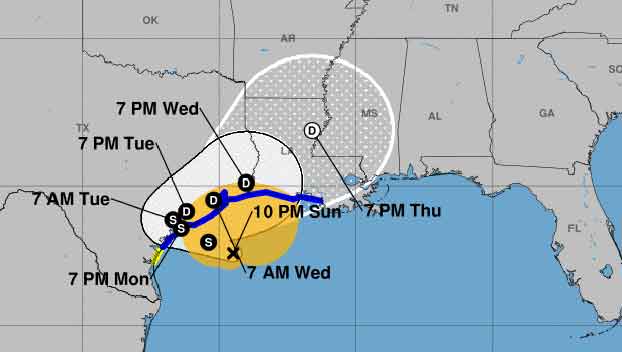 Tropical Storm Beta slowly moves toward Texas, Louisiana coasts ...